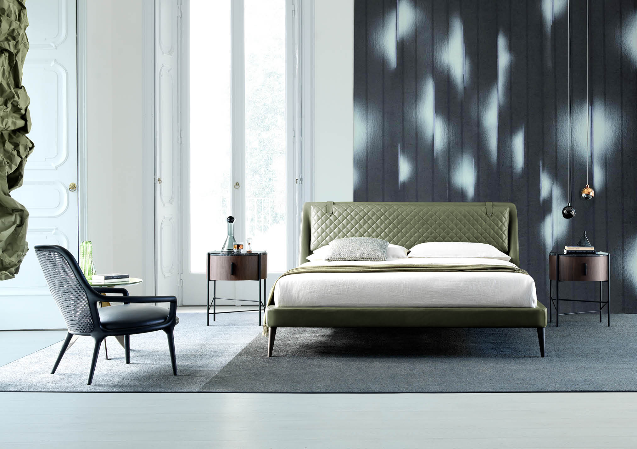 Lit double moderne de luxe Chelsea en cuir - BertO